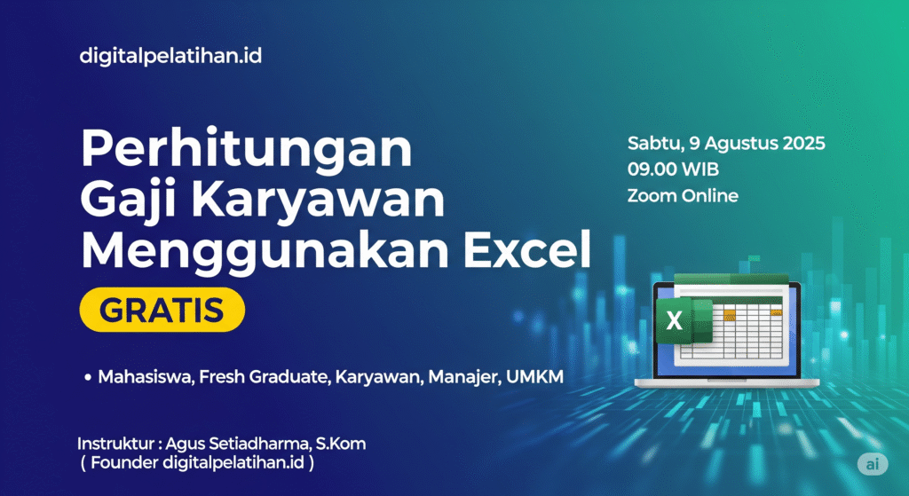 Workshop Online (Gratis) “Perhitungan Gaji Karyawan Menggunakan Excel” - digitalpelatihan.id